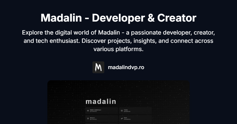 Madalin - Developer & Creator